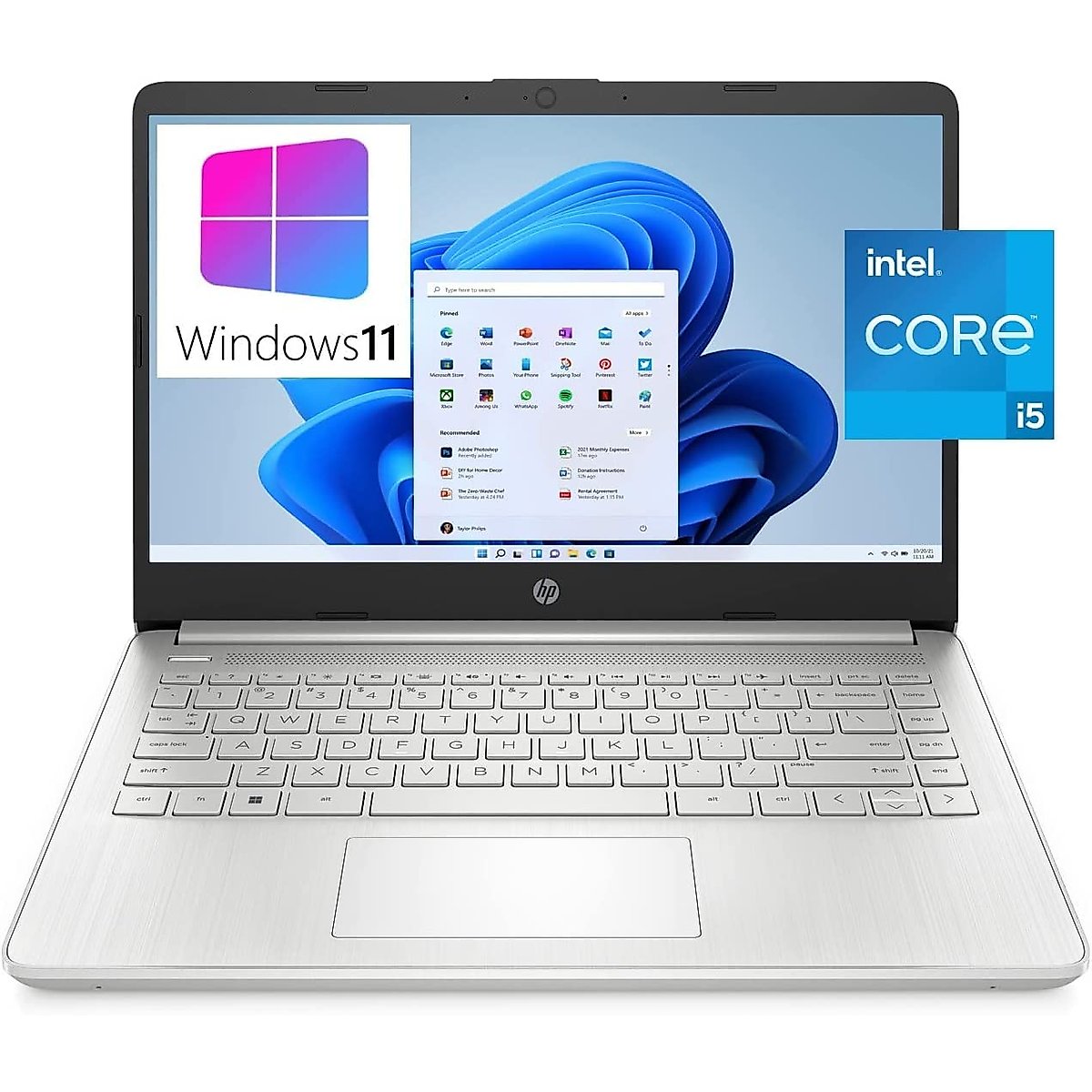 HP 2023 Newest 14 Laptop, 14" Display, Intel Core i5 1135G7 Processor, 16GB RAM, 1TB SSD, Intel Iris Xe Graphics, Bluetooth, Webcam, HDMI, Windows 11 Home, Natural Silver