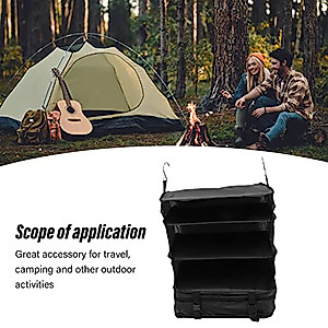 BestAlice Portable Hanging Travel Shelves Bag, 3 Shelf Hanging Clothes Bag for Travel, Large Capacity Hanging Suitcase Organizer, Foldable Hanging Packing Cube Organizer Suitcase Storage