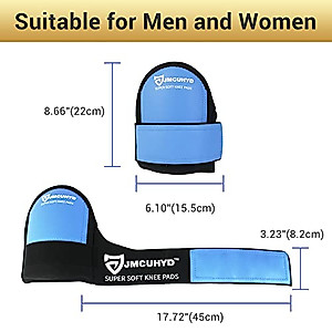 JMCUHYD Work Knee Pads For Men Construction - Soft Foam Leather Knee pad -Waterproof, Comfortable Extra Wide Strap -Anti Slip Knee Supporter Garden, Floor, Roof, Repair Work Kneepads for Adult