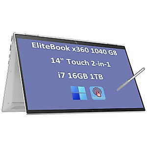 HP EliteBook X360 1040 G7 4G LTE 2-in-1 Business Laptop (14" FHD Touchscreen, Intel 6-Core i7-10810U, 32GB RAM, 1TB SSD, IST Rechargeable Stylus) 2X Thunderbolt 4, Wi-Fi 6, Webcam, Win 11 Pro, Silver