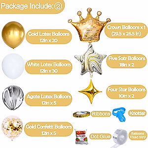 KATBUU Gold Birthday Decorations - Golden Birthday Party Decorations, Happy Birthday Decorations for Women Boys Girls Men, Golden Birthday Decor, White and Gold Birthday Decorations Set