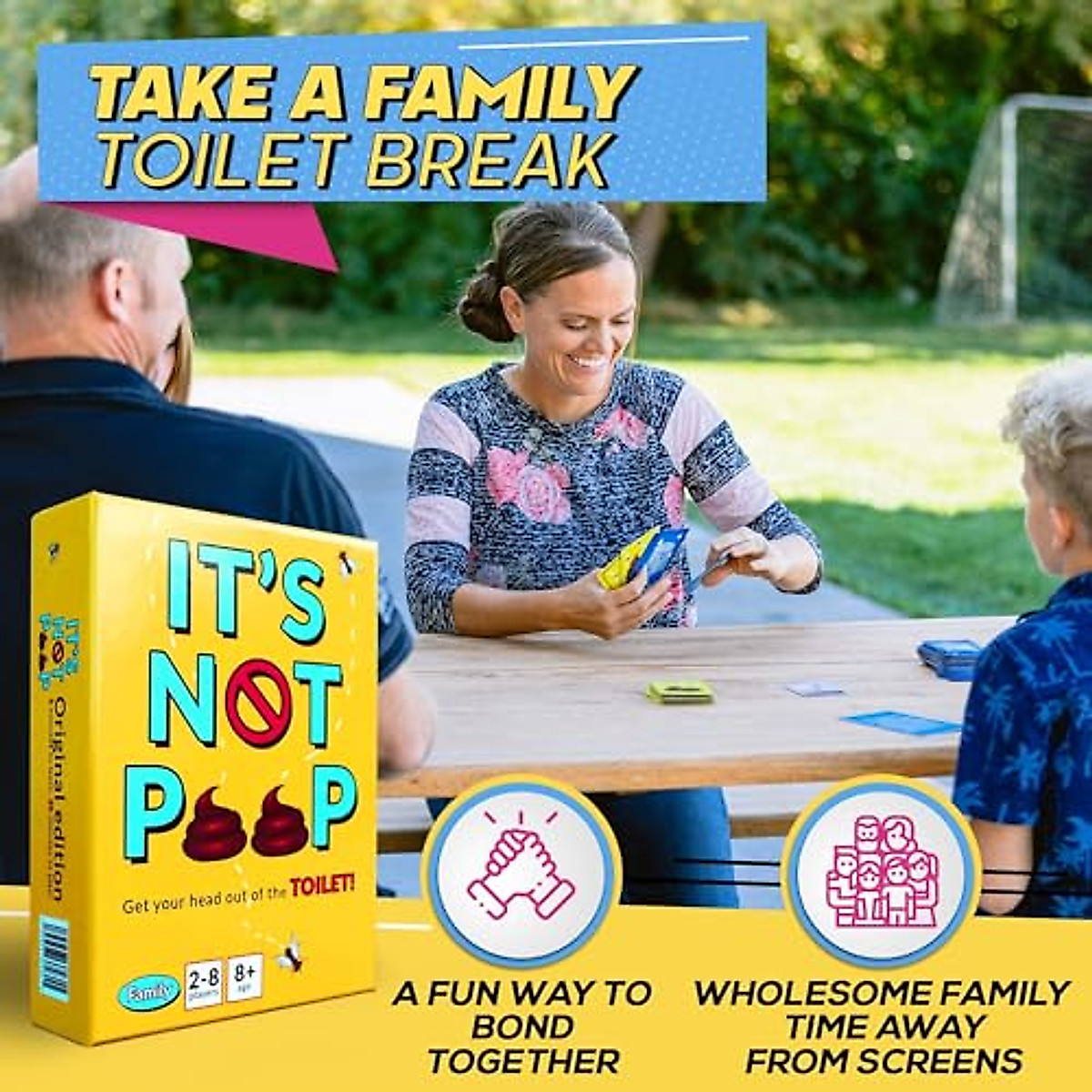 It's Not Poop - Fun Family Card Guessing Game for Kids and Adults, Ideal for Game Night, Camping, Travel and More, for 2-8 Players, Ages 8 and Up