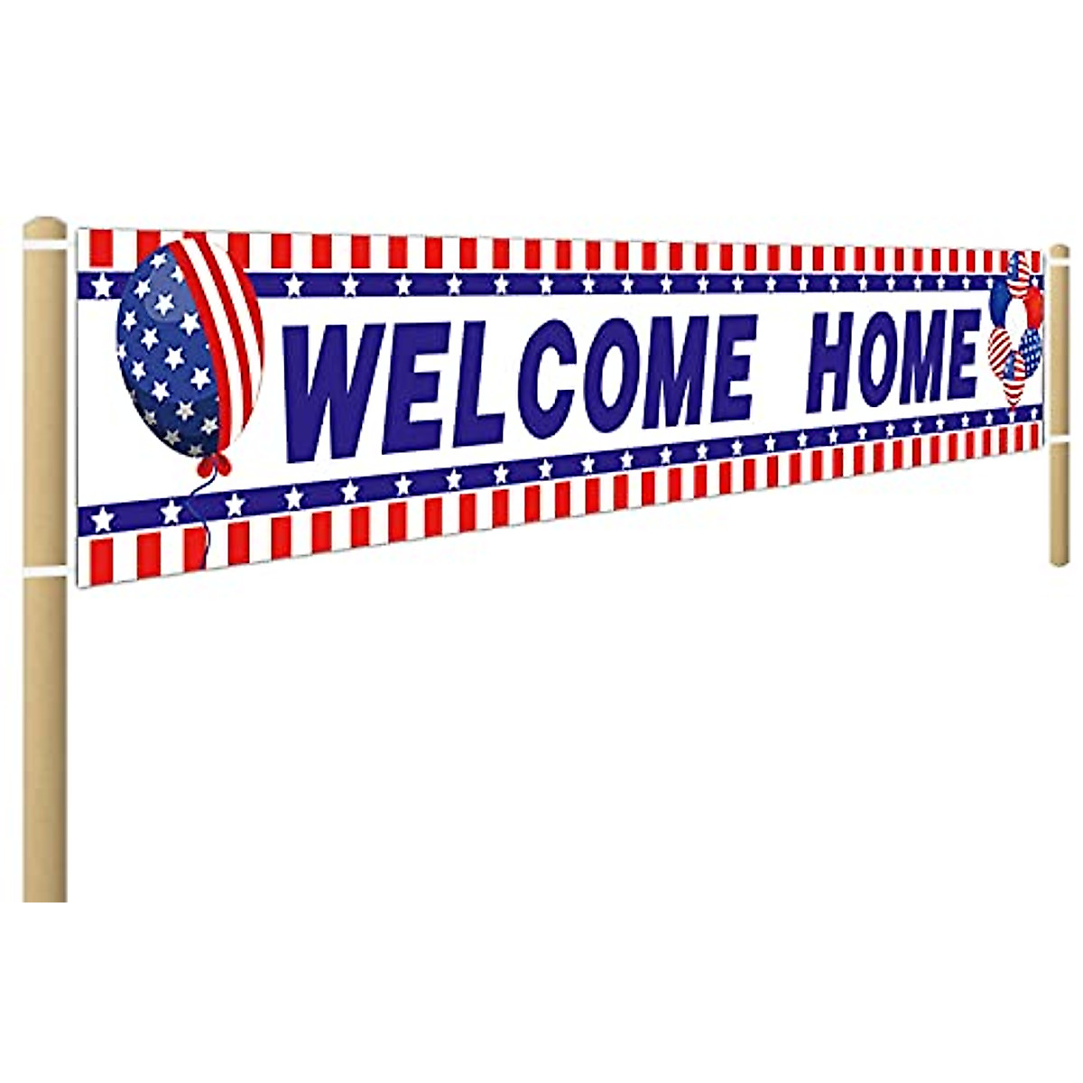 Large Welcome Home Banner, Deployment Homecoming Sign, Military Army Return Home Party Decorations (9.8 x 1.6 ft)