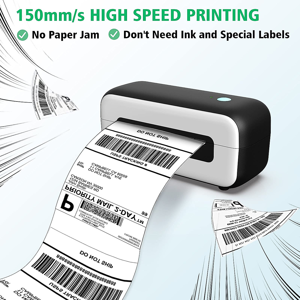 Thermal Label Printer, Shipping Label Printer, Label Printer for Shipping Packages, Desktop Label Printers for Small Business, Barcode Printer - Compatible with USPS, Amazon, Shopify, Etsy, Ebay