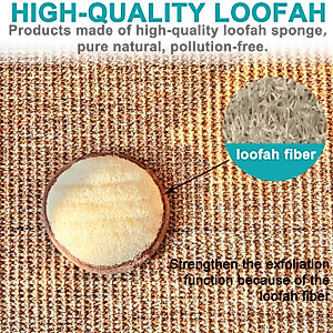 6 pcs/Set 4"×4" Natural Exfoliating Face Pad Loofah Sponge Facial Brush - Shower Scrubber - Body Bath Spa for Men & Women, Renewable Resource (Front 100% Loofah + Back 100% Pile Fabrics) Pack of 6