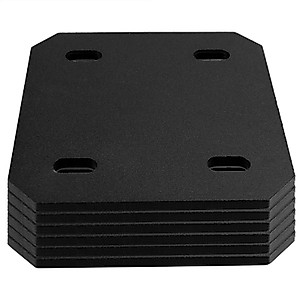 heneng 6 Pcs 4-3/4" x 4-3/4" Black Mending Plate Brace, Flat Straight Repair Fixing Connector, 8 Gauge