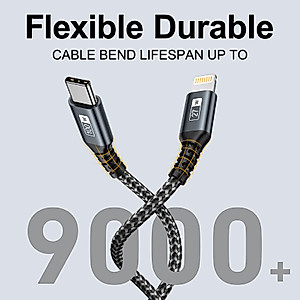 GIANAC 100W USB C Multi Charging Cable [1.2M] 3 in 1 Charging Cable with E-Mark Chip, USB C [100W]+Lightning[27W]+Micro[10W] for Samsung S23,iPad Pro, iPad Mini, MacBook Pro/Air/iPhone14 13 12 11