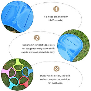 BESPORTBLE 2pcs Snow Saucer Sled Plastic Snow Sled Toboggan Snow Board Grass Sand Sled Kids Snow Slider for Winter Outdoor (Random Color)