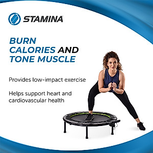Stamina Fitness Trampoline - Exercise Trampoline with Smart Workout App - Indoor Trampoline Fitness Rebounder