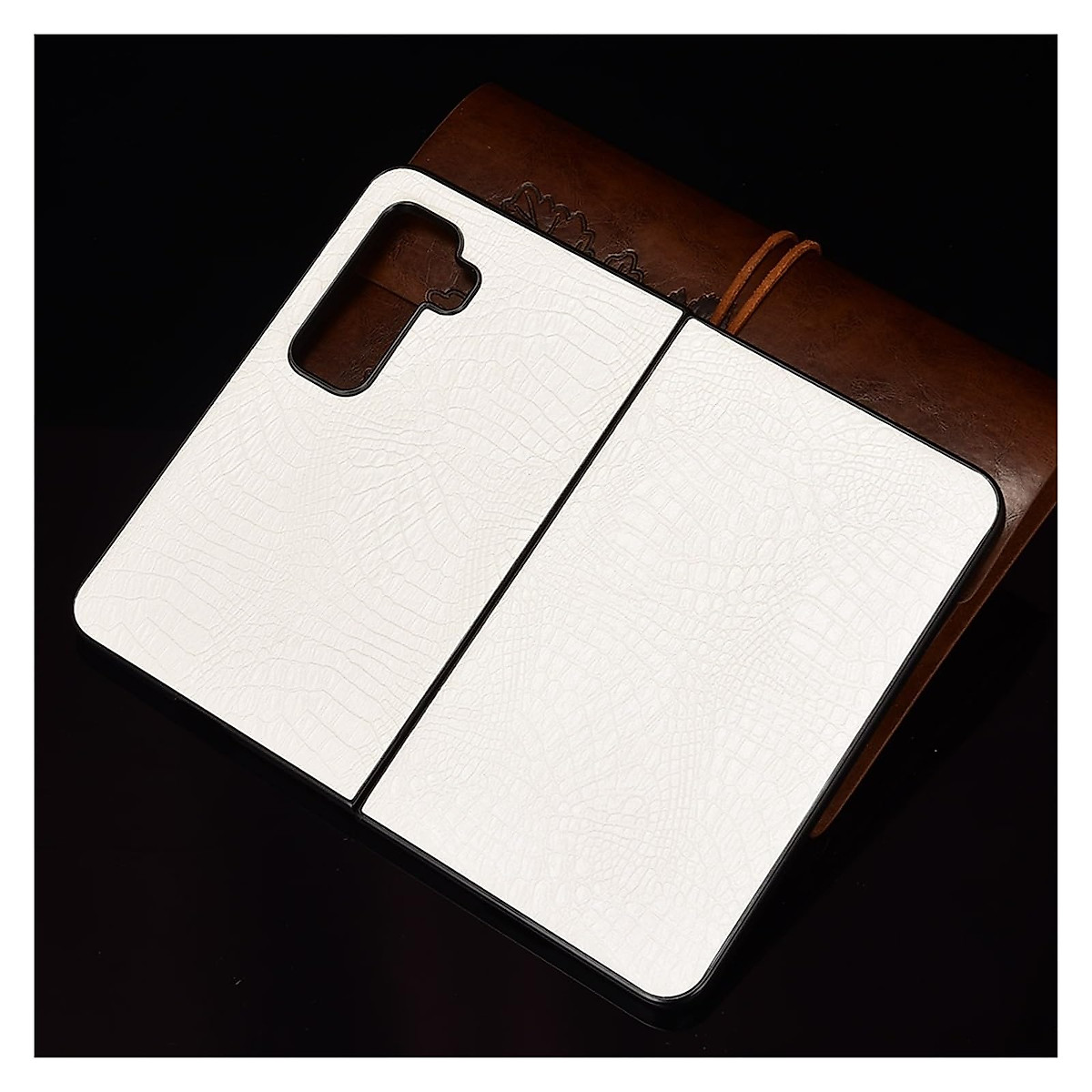Zhusha PU Leather Anti-Scratch PC Hard Case Cover Compatible with Microsoft Surface Duo 2 (Color : White)