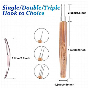 6PCS Dreadlock Crochet Needle for Dreadlocks, Durable 0.75mm Dreadlock Crochet Hooks for Hair with Interlocking Tool, Excellent for Maintaining Real Dread Loc