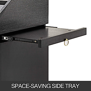 Happybuy Salon SPA Beauty Hairdressing Cart Storage Trolley with 4 Drawers Rolling Wheels Lockable 2 Keys w/Hairdryer Holder Space-Saving Side Tray (Black)