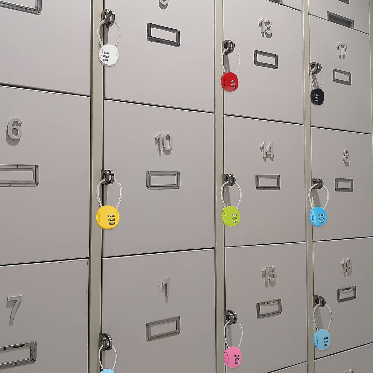 Combination Lock 3 Digit Gym Lock Waterproof Padlock Resettable Bag Luggage Gate Lock Outdoor Combination Fence Lock for School Locker Travel Toolbox Storage (Multi Color, 8 Pack)