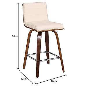 Armen Living Vienna Counter Height Bar Stool Kitchen and Dining, 26" Cream/Walnut, More color/size option