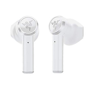Razer Hammerhead True Wireless Bluetooth Gaming Earbuds: 60ms Low-Latency - IPX4 Water Resistant - Bluetooth 5.0 Auto Pairing - Touch Enabled - 13mm Drivers - Mercury White