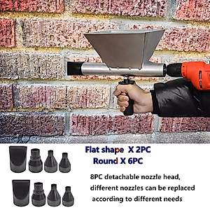 Electric Mortar Grout Gun Portable Pointing Grouting Caulking Sprayer with 8 Nozzles (Without Electric Drill)