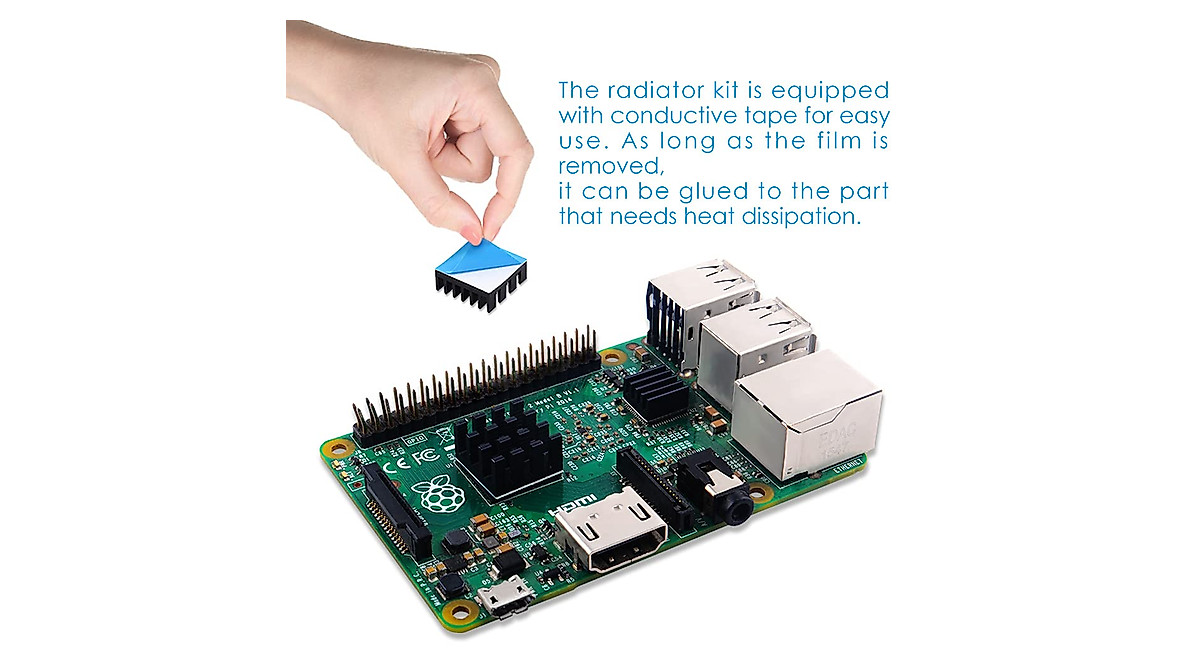 GeeekPi 102pcs Heatsink Kit for Raspberry Pi and Electronics Cooling