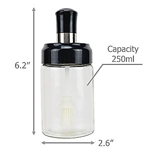 EIKS Oil Bottle with Silicone Brush for Cooking BBQ Kitchen