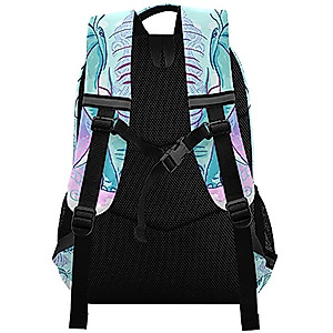 ALAZA Watercolor Elephant Backpack Purse for Women Men Personalized Laptop Notebook Tablet School Bag Stylish Casual Daypack, 13 14 15.6 inch