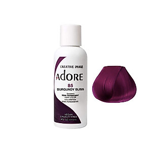 ADORE Creative Image Shining SEMI-PERMANENT Hair Color (STYLIST KIT) No Ammonia, No Peroxide, & No Alcohol Haircolor Semi Permanent Dye (85 Burgundy Bliss)