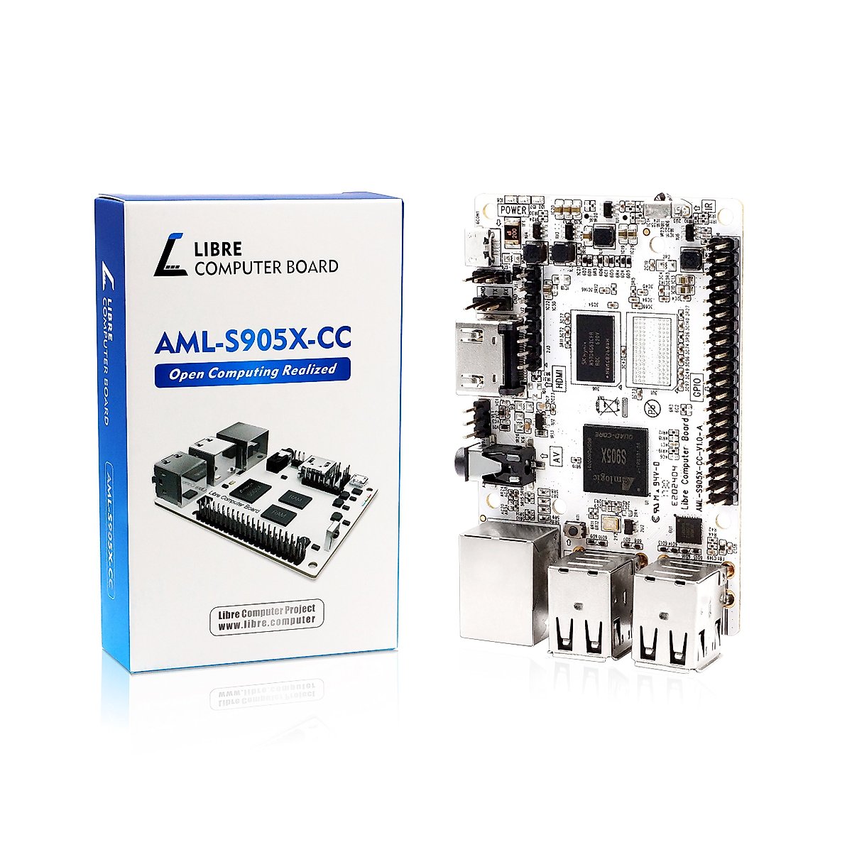 Libre Computer Board AML-S905X-CC (Le Potato) 1GB 64-bit Mini Computer for 4K Media