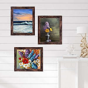 LUCKYLIFE 8x10 Picture Frame Brown for Wall Mounting or Tabletop Display, 2 Pack