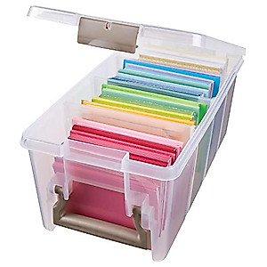 ArtBin 6925AB Semi Satchel with 3 Removable Dividers, Portable Art & Craft Organizer with Handle, Clear & ArtBin 6934AB Marker Storage Satchel with Marker Organizer Tray, Art & Craft Organizer, Clear