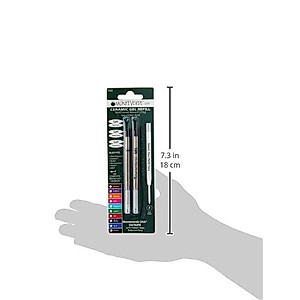 Monteverde Capless Gel Ballpoint Refill to Fit Parker Ballpoint Pens, Fine Point, Black, 2 per Pack (P422BK)