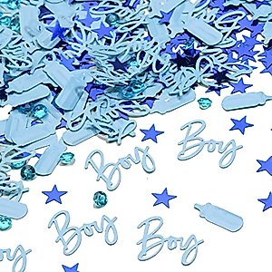 Baby Shower Decorations Confetti Baby Blue Boy Table Decor Confetti for Baby Shower Gender Reveal Party Supplies (Blue)