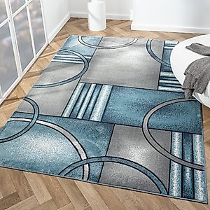 LUXE WEAVERS?Art Deco Geometric Blue 8x10 Area Rug