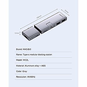 Hagibis USB C Hub Modular Magnetic USB Type-C Hub with 4K@60Hz HDMI, Separated Dual USB-C Adapter for MacBook Pro Air M1/2020/2019/2018 iPad Pro, Gigabit Ethernet, USB 3.0, 100W Power Delivery (RJ45)