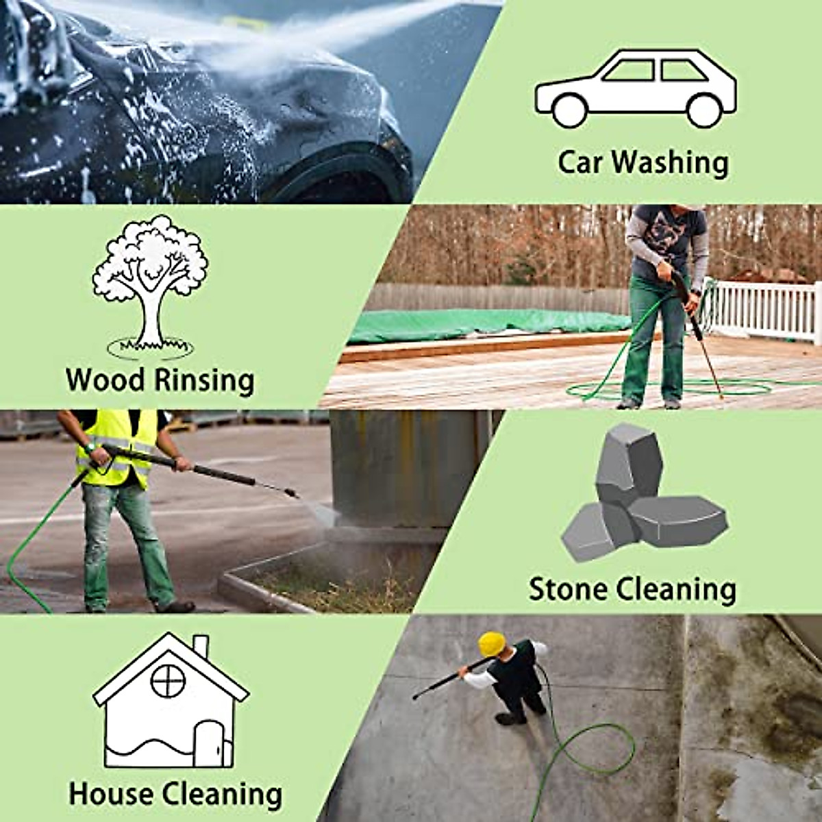 PWACCS Pressure Washer Hose for Power Washer – 3600 PSI Kink Resistant Pressure Washing Extension Hose 50 FT x 1/4" – Universal Electric Power Wash Hose for Replacement – Compatible with M22 Fittings