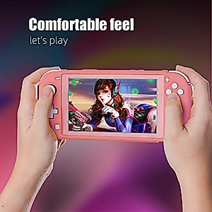 ECHZOVE Comfort Grip Case for Nintendo Switch lite, Protective Hard Case for Nintendo Switch lite Coral