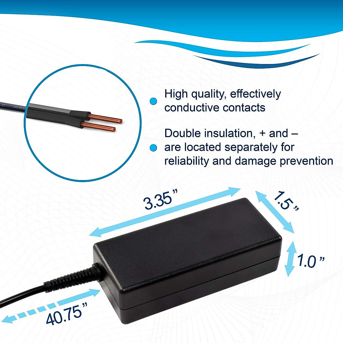 HQRP AC Adapter Compatible with Samsung BN44-00827A HW-J6000 HW-J4000 HW-J6500 HW-J6500R HW-JM4000C HW-JM6000C HW-JM6000 HW-J250 HW-J250/EN HW-J250/ZA Curved Soundbar Power Supply Cord Adaptor