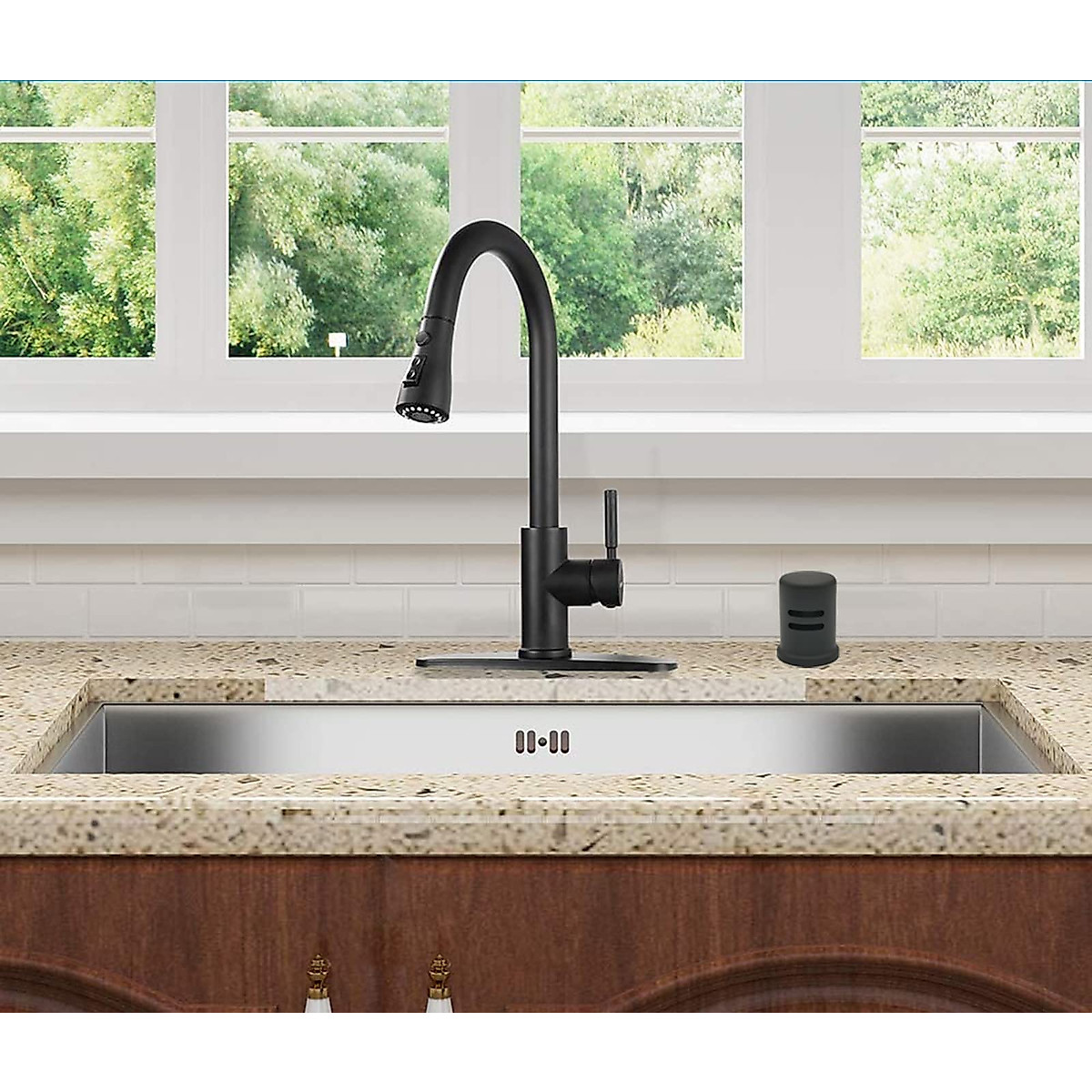 Dishwasher Air Gap Cover Black only, Skirted, Replacement Black air gap dishwasher,Solid Brass,Matte Black Finish