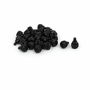 Tool parts M3.5x5mm Male Thread Metal Computer Desktop PC Case Thumb Screws Black 25pcs