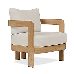 Real Flame Arlo Outdoor Patio Chair with Cushions, Outdoor Deep Seating Patio Chair, Powder Coated Aluminum, Weather and Sun Resistant