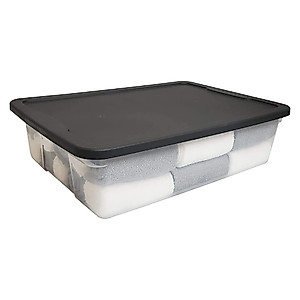 HOMZ Snaplock Multipurpose 28 Quart Clear Stackable Storage Container Bins with Tight Seal Lids for Indoor Home Organization, (4 Pack)