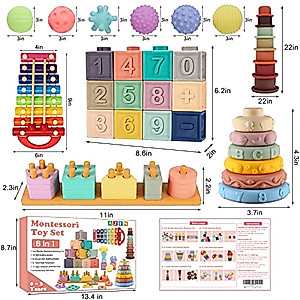 AZEN Baby Toys 0-3 Years, Toddler Toys Age 1-2, (6-in-1) Baby Toys for Babies 1 2 3 Year Old, Infant Toddler Newborn Toys, Learning Educational Preschool Toys