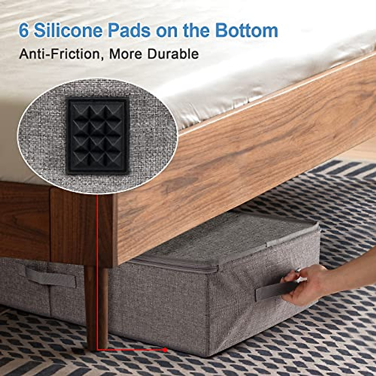 diyome Under Bed Storage Containers, Foldable Closet Organizers and Storage with Reinforced Handles, Storage Bins for Organizing Clothes, Shoes, Blankets, Pillows, Toys