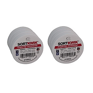 LEE 10053 Sortkwik Fingertip Moisteners, 3/8 oz, Pink, Sold as 6 Pack