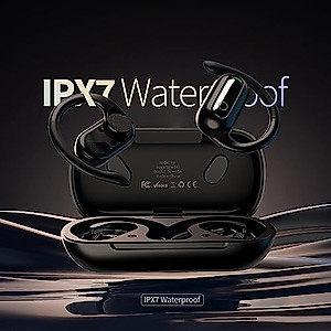 Open Ear Headphones Bluetooth 5.3 Wireless Earbuds, True Open Ear Earbuds with Rotatable Earhooks, 55Hrs Playtime, IPX7 Waterproof Deep Bass Earphones for Sports, Workouts, Running, iPhone & Android