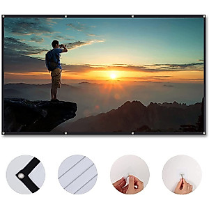 100 inch Projector Screen 16:19 HD 4K Foldable and Portable Anti-Crease Portable Projector Screen Double Sided Video Projection Screens for Home ，Party,Office, Classroom，Outdoor