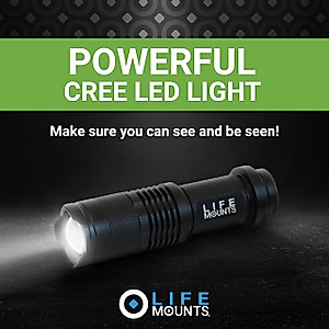 The Original LED Stroller Light and Universal Mount by Life Mounts - Fits All Stroller Brands - (Black)