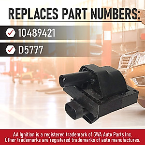 AA Ignition - Car Ignition Coil Pack - Replaces Parts 10489421 and D577 - Compatible with Chevy, GMC, Cadillac & Other GM Vehicles with V6 or V8 Engines