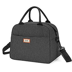 CURMIO Insulated Breastmilk Cooler Bag for 6 Large Bottles up to 9 oz, Baby Bottle Tote bag Warmer Bag, Perfect for Nursing Moms, Black