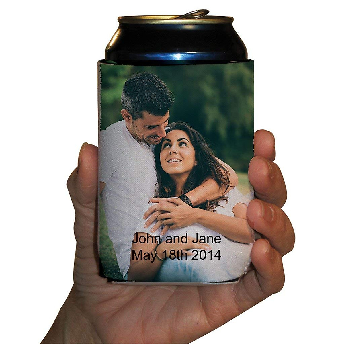 VictoryStore Custom Can Coolers with Custom Text - 12 Pack, 16 oz Capacity, Multicolor, Polyester and Foam Material