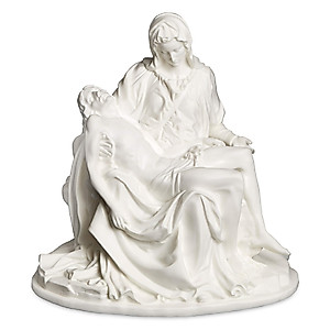 Joseph's Studio by Roman - La Pieta Figure on Base, Renaissance Collection, 8.25" H, White, Resin and Stone, Religious Gift, Decoration, Collection, Durable, Long Lasting