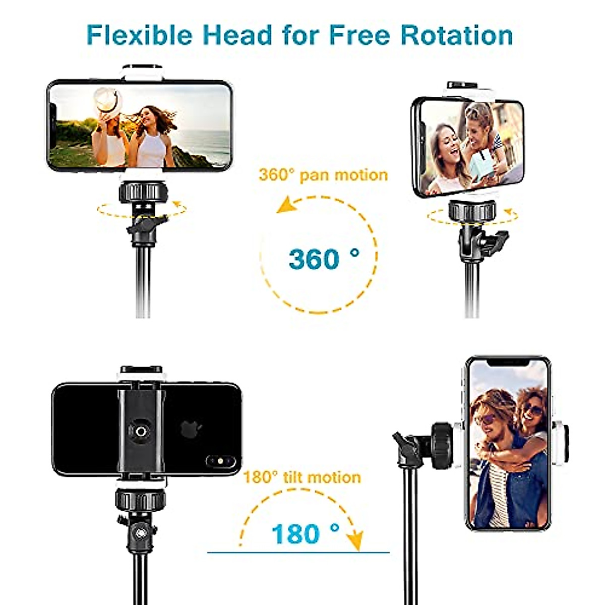 Aureday 62" Phone Tripod Accessory Kits, Camera & Cell Phone Tripod Stand with Wireless Remote and Universal Tripod Head Mount, Perfect for Selfies/Video Recording/Vlogging/Live Streaming