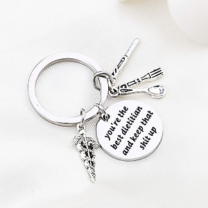 bobauna Dietitian Keychain You're The Best Dietitian And Keep That Shit Up Appreciation Gift For Dietitian Nutritionist (best dietitian keychain)